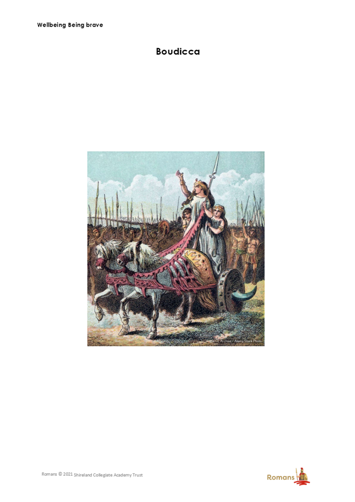 Mental wellbeing: Boudicca worksheet | eduu.school